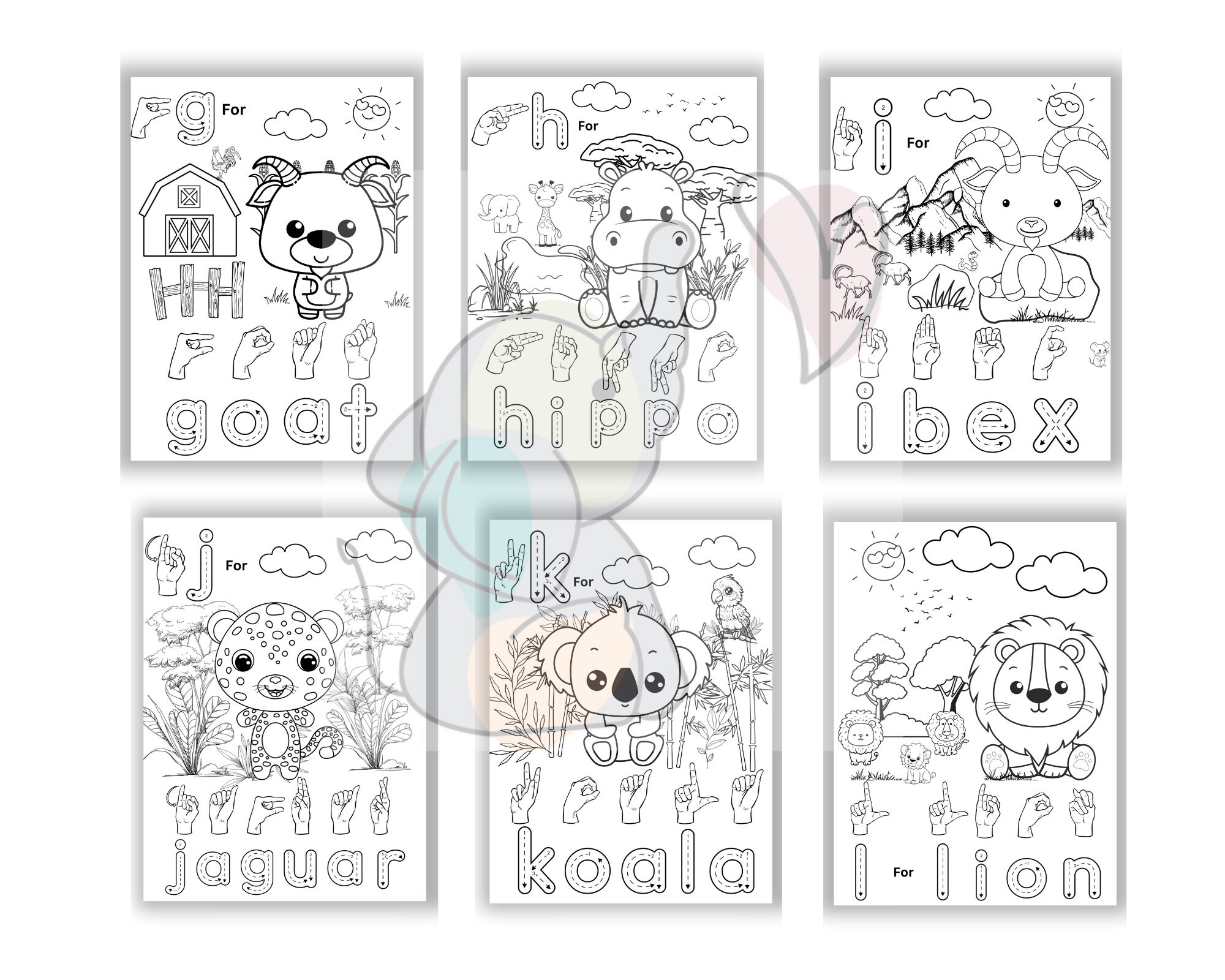 Abc + Sign Toddler Coloring Book, American Sign Language, Alphabet ...