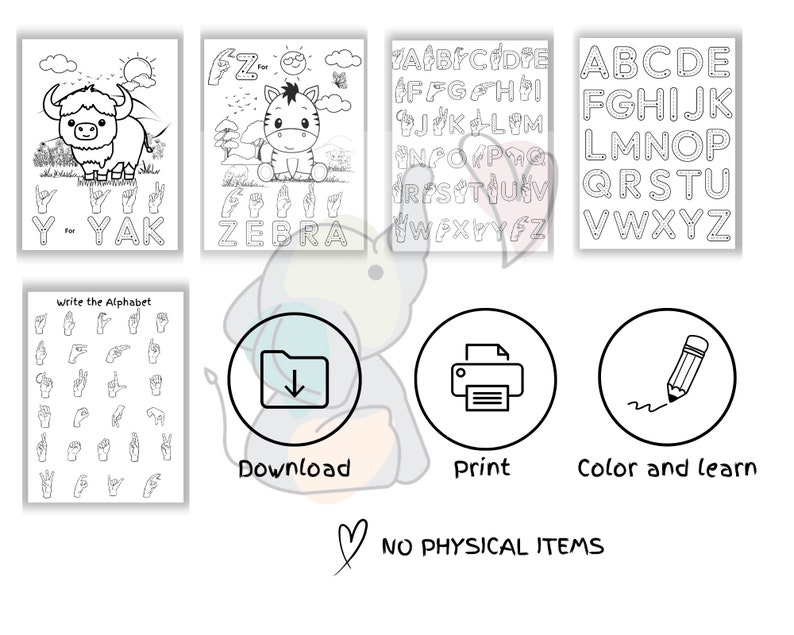 ABC + Sign Toddler Coloring Book, Sign Language, Alphabet Tracing ...