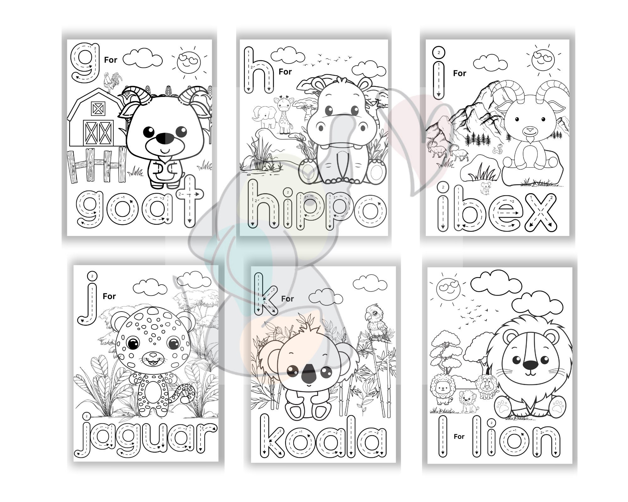 Abc Toddler Coloring Book, Animal, Alphabet Tracing, Lowercase Letters ...