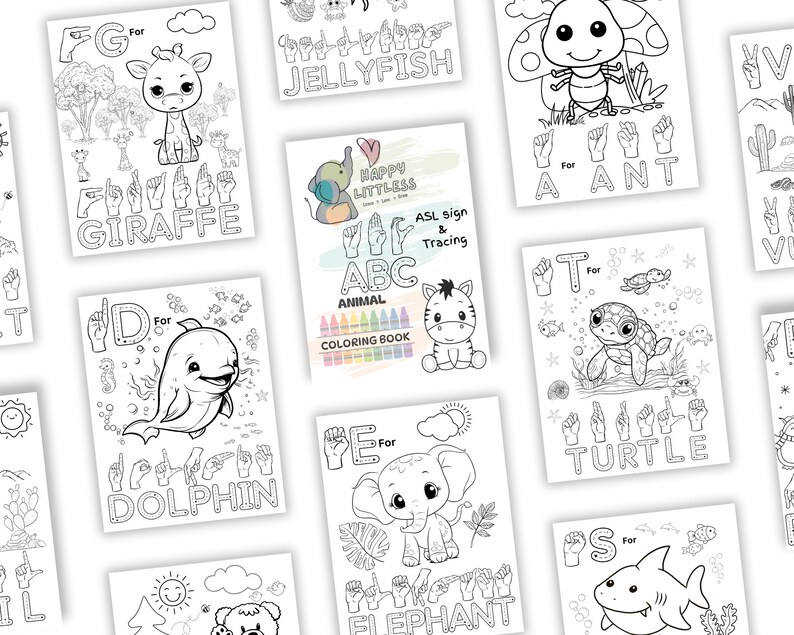 ABC + Sign Toddler Coloring Book, Sign Language, Alphabet Tracing ...