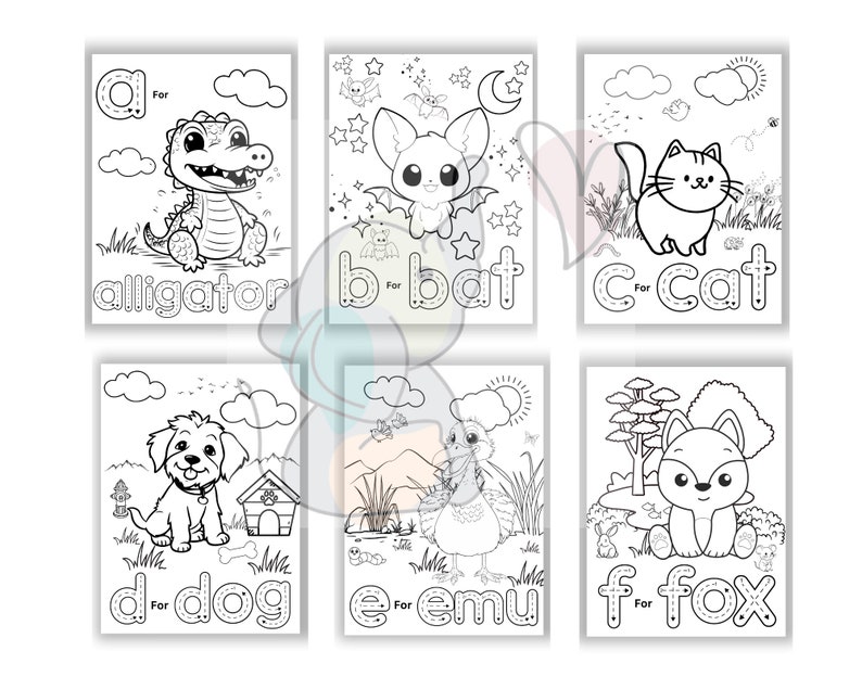 Abc Toddler Coloring Book, Animal, Alphabet Tracing, Lowercase Letters ...