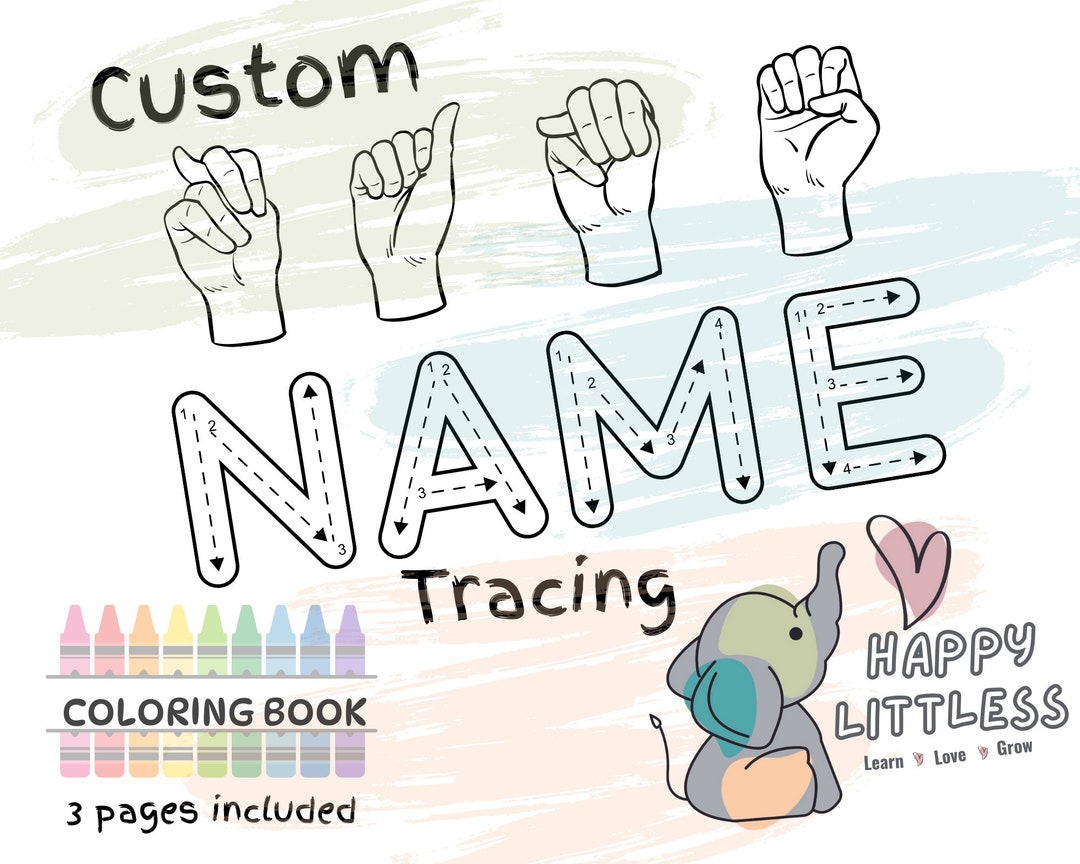 Custom 3-page Name Tracing, Sign Language, Capital Name Tracing ...