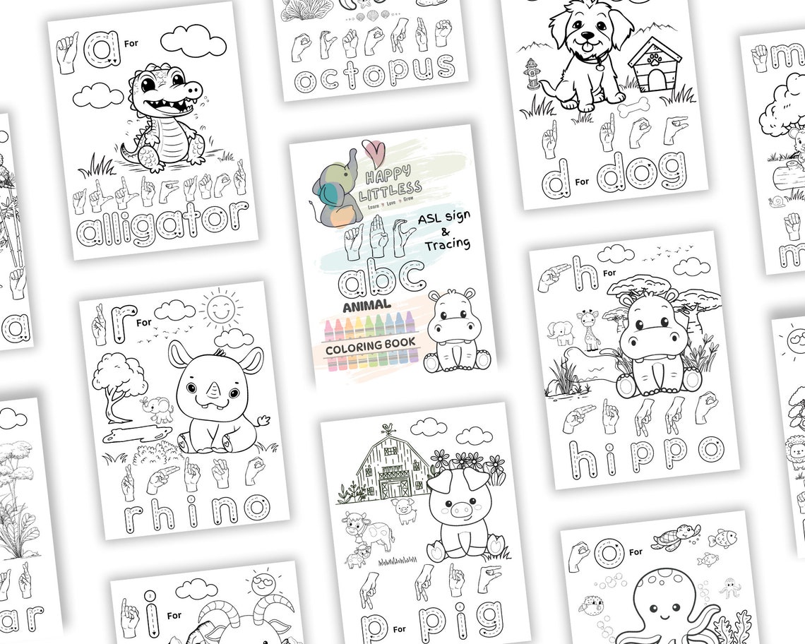 Abc + Sign Toddler Coloring Book, American Sign Language, Alphabet ...