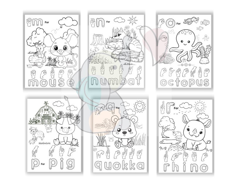 Abc Sign Toddler Coloring Book, American Sign Language, Alphabet ...