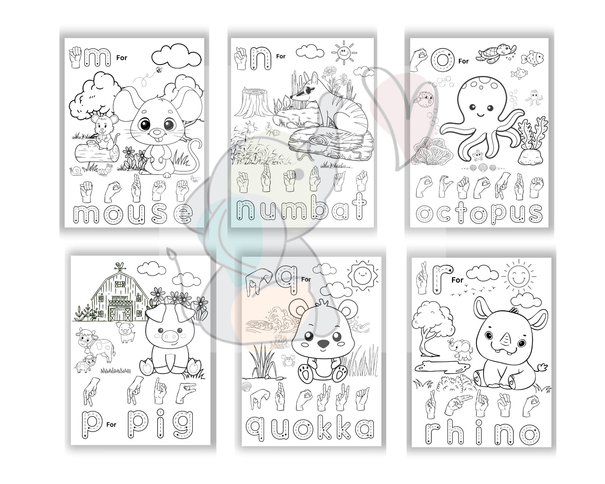 Abc + Sign Toddler Coloring Book, American Sign Language, Alphabet ...