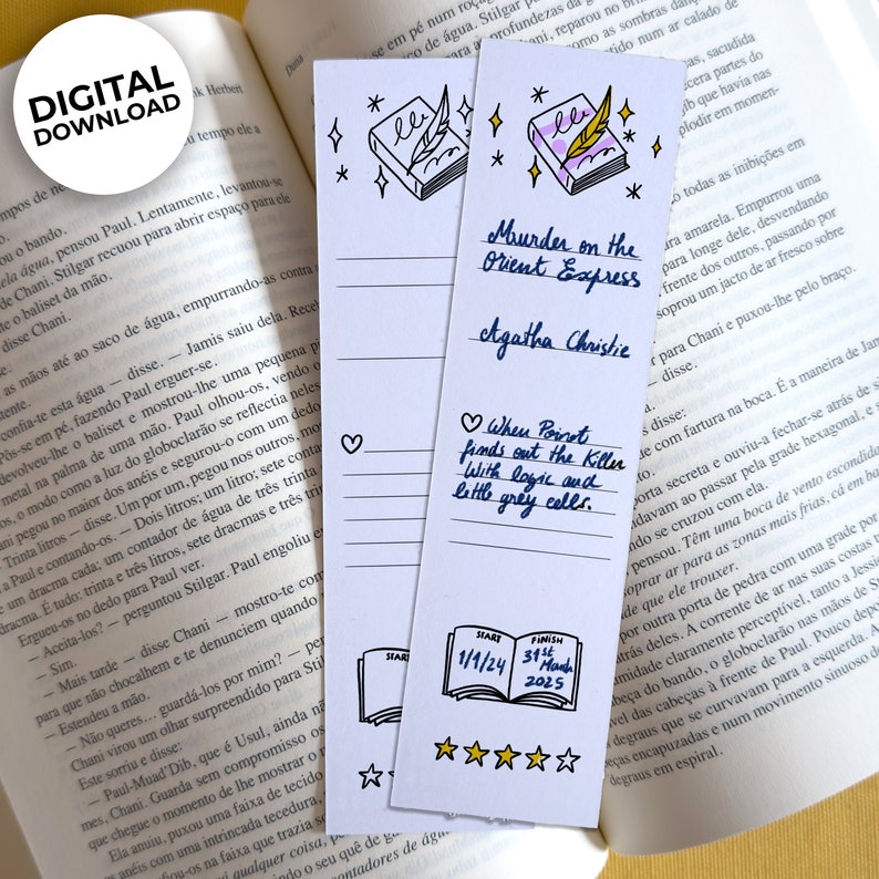 Printable Review Bookmark, Book Review Template, Digital Bookmark Svg ...