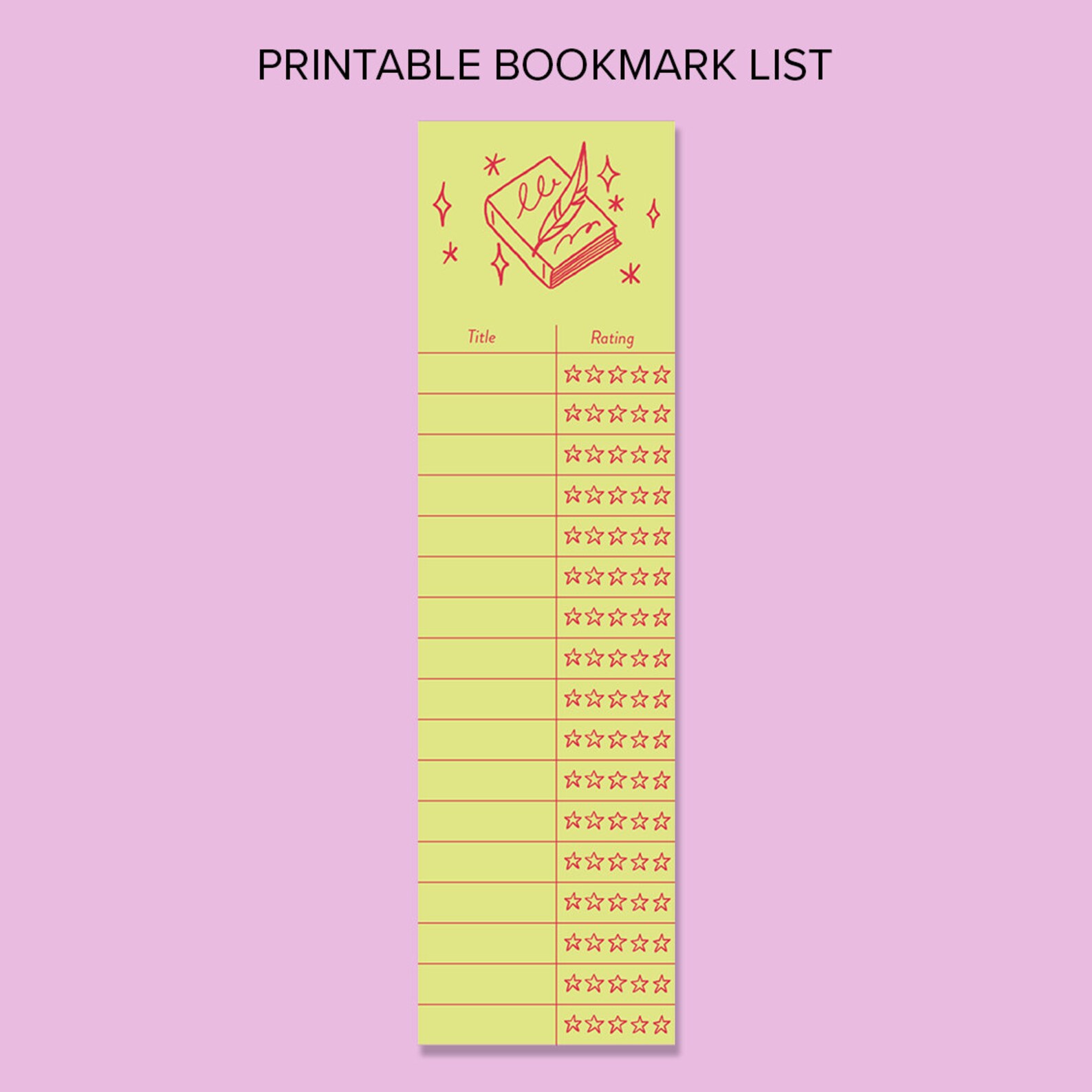 Reading Tracker, Reading Log, Book Tracker, Book Review Bookmark ...