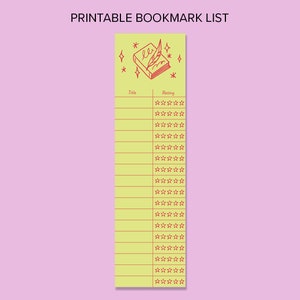 Reading Tracker, Reading Log, Book Tracker, Book Review Bookmark ...