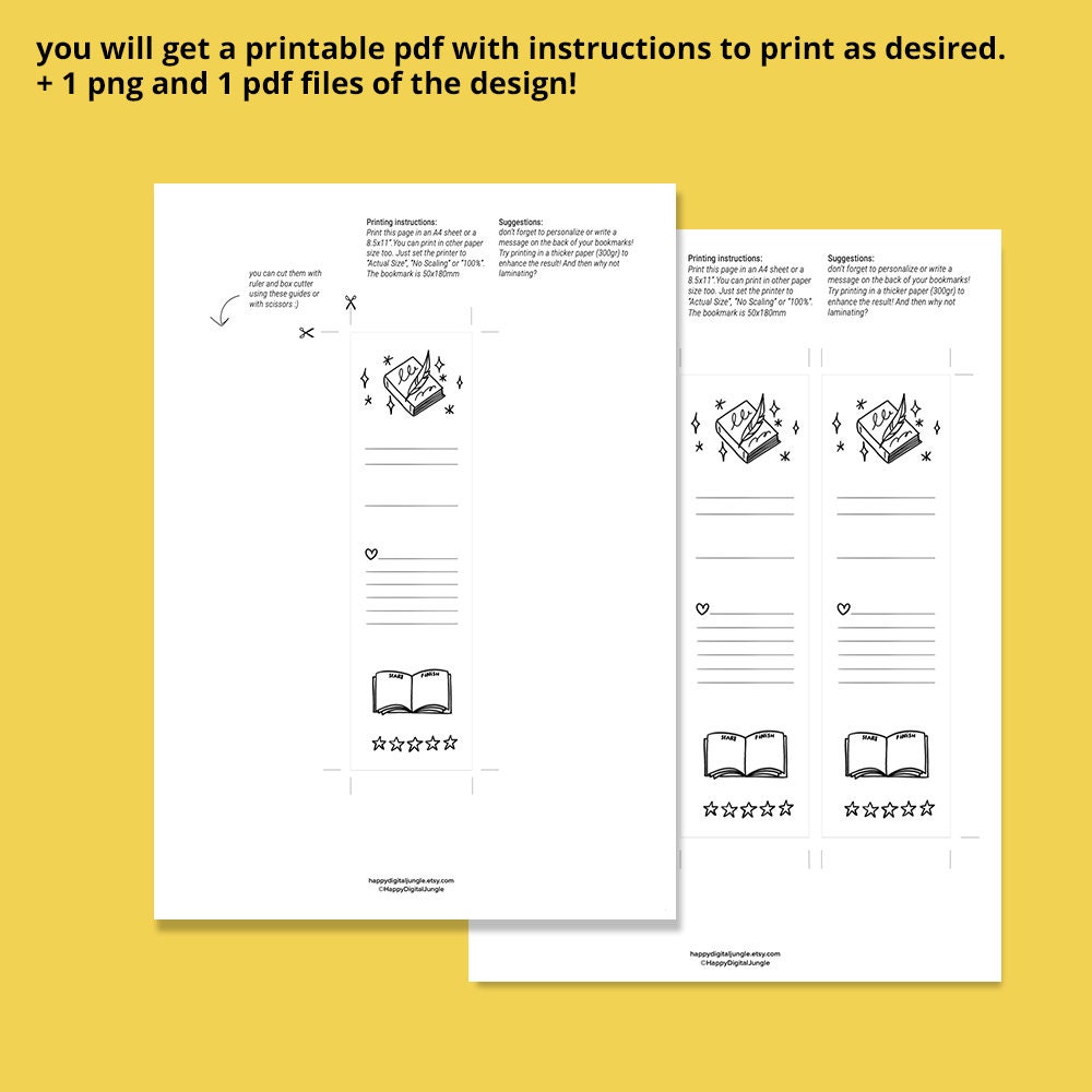 Printable Review Bookmark, Book Review Template, Digital Bookmark Svg ...