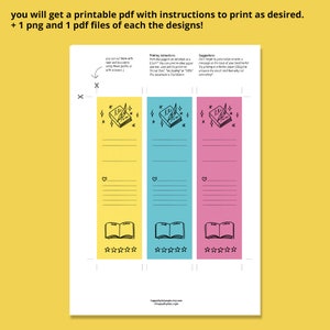 Printable Review Bookmark, Book Review Template, Digital Bookmark Svg ...