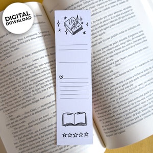 Printable Review Bookmark, Book Review Template, Digital Bookmark Svg ...