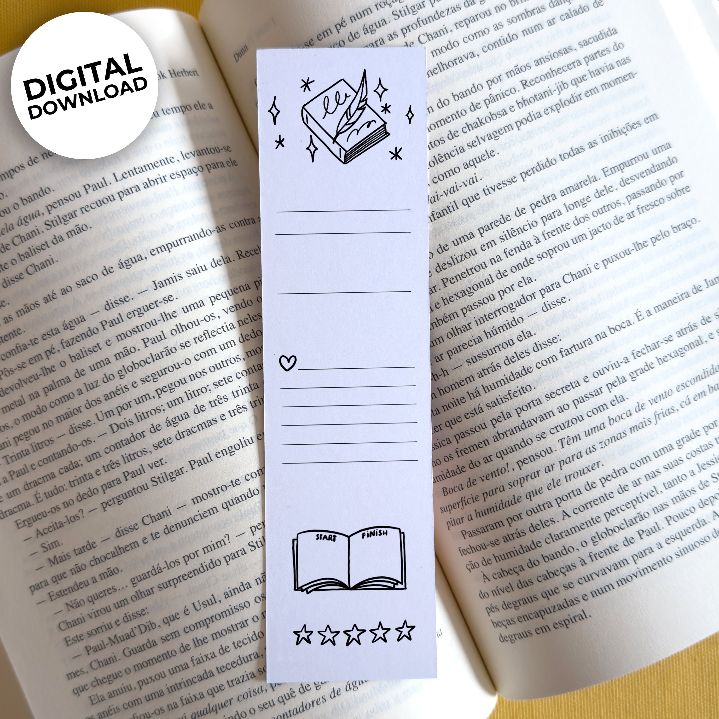 Printable Review Bookmark, Book Review Template, Digital Bookmark Svg ...