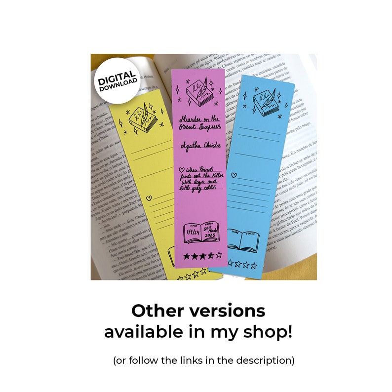 Printable Review Bookmark, Book Review Template, Digital Bookmark Svg ...