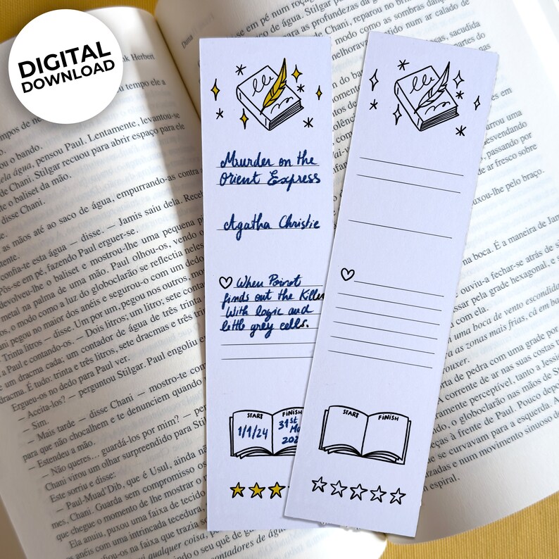 Printable Review Bookmark, Book Review Template, Digital Bookmark Svg ...