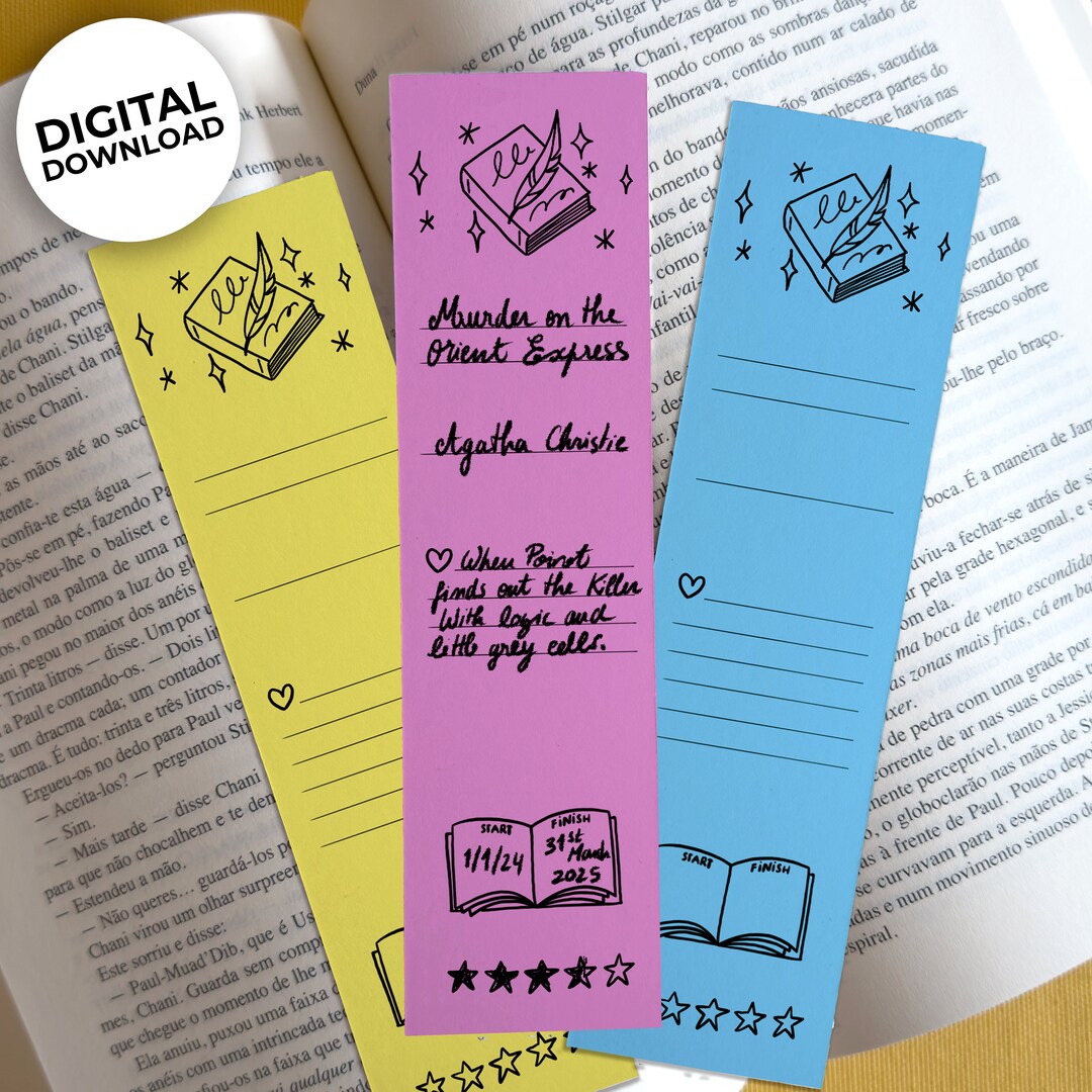 Printable Review Bookmark, Book Review Template, Digital Bookmark Svg ...