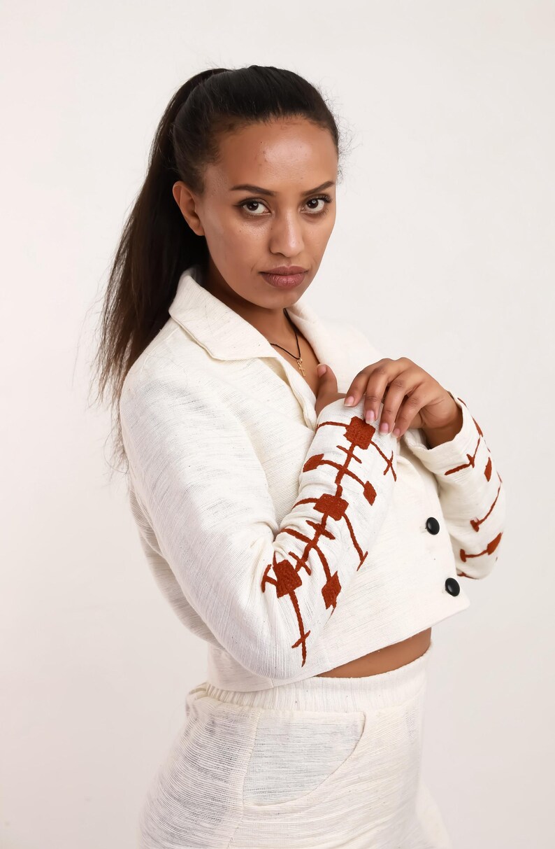 Modern Elegance in Traditional Habesha Dress Crop Top Coat With Pant - Etsy