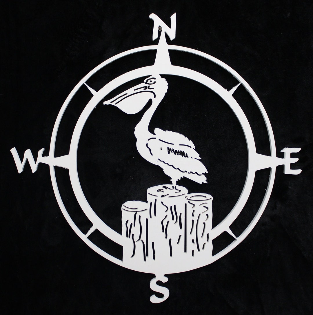 Pelican Nautical Compass Wall Art - Etsy