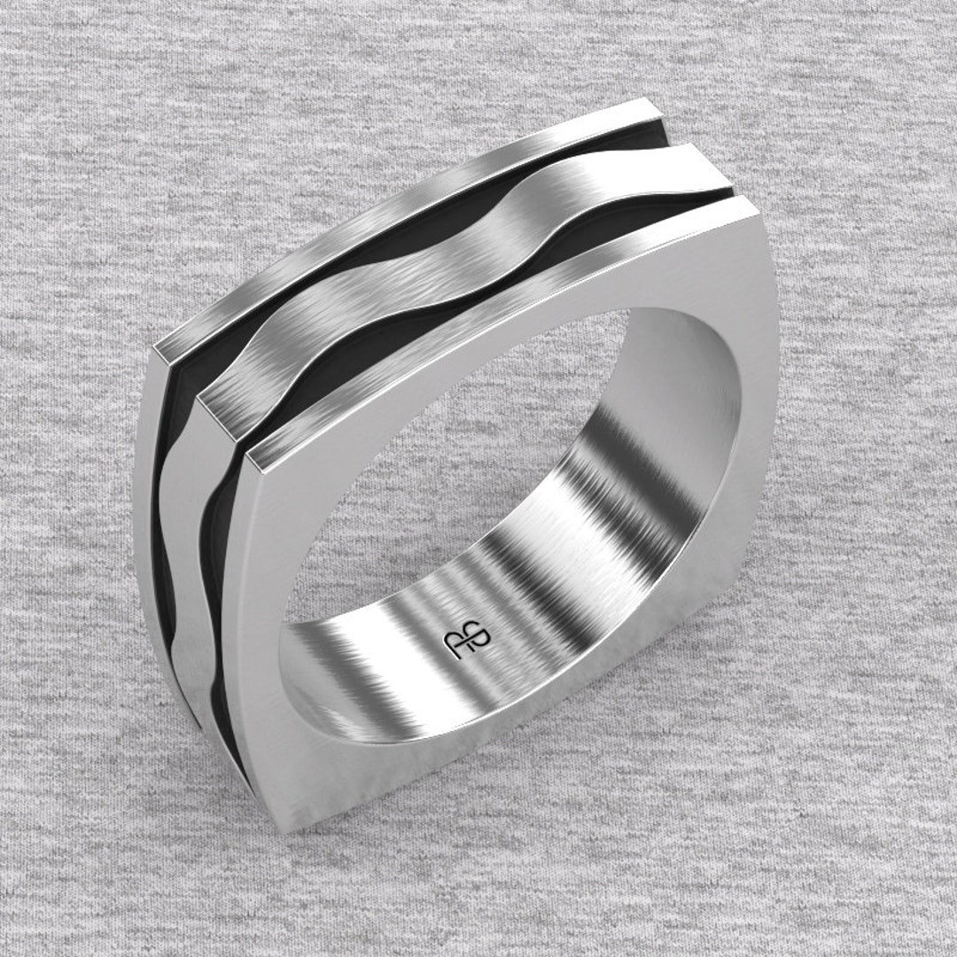 Handmade Oxidized Silver Ring With Black Details. Made in the US, Eco ...