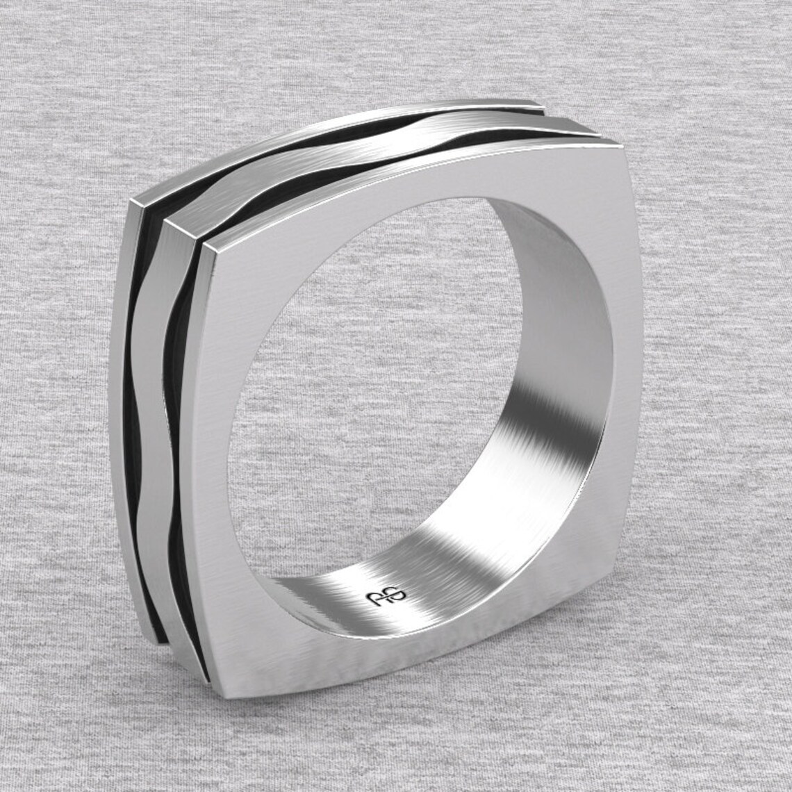 Handmade Oxidized Silver Ring With Black Details. Made in the US, Eco ...