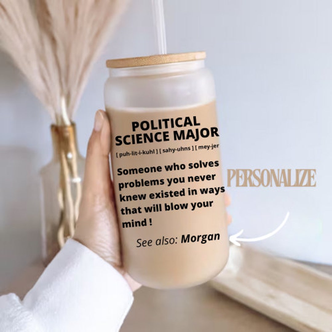 Political Science Major 16oz Iced Coffee Cup Personalized Political ...