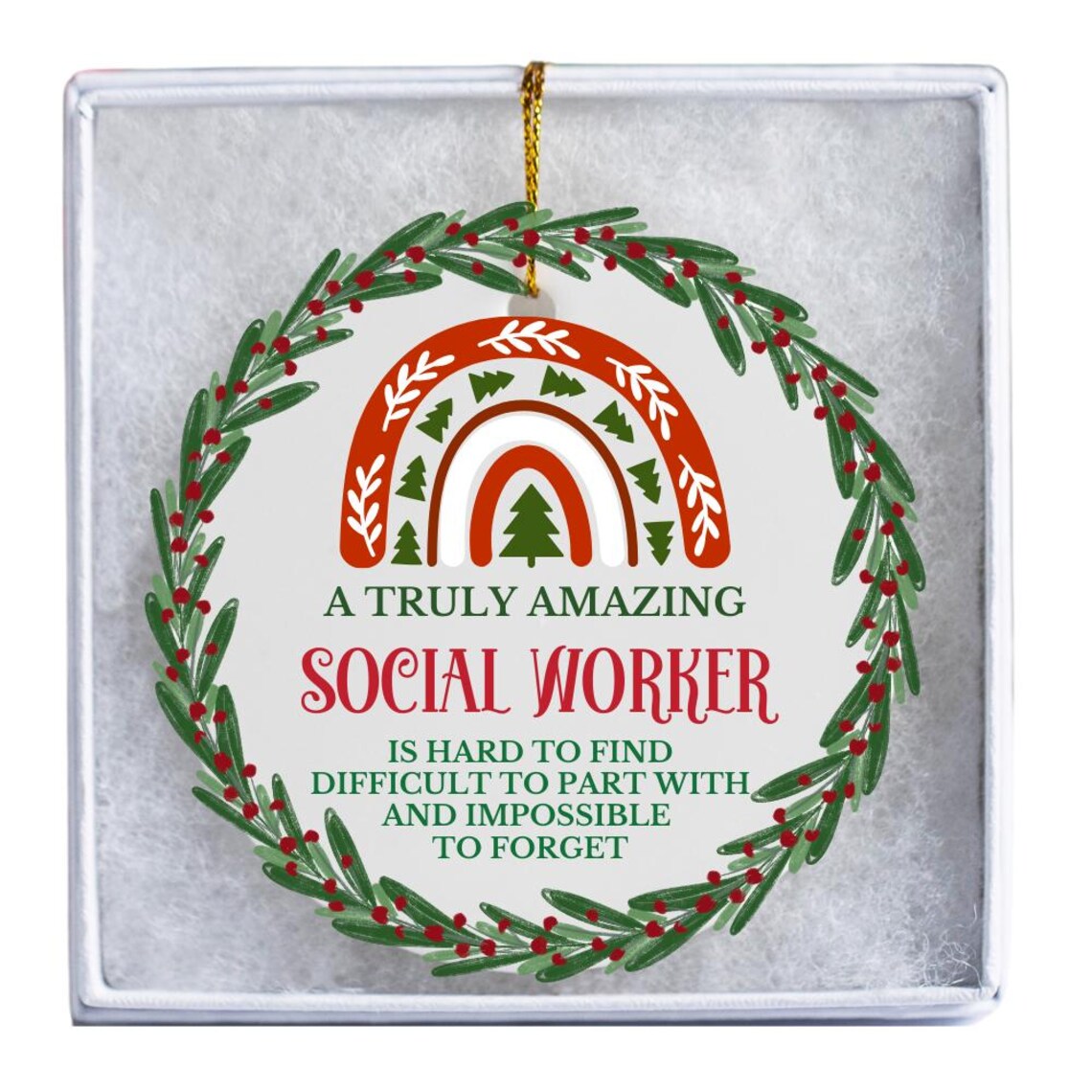 Social Worker Ornament, Personalized Social Worker Ceramic Ornament ...