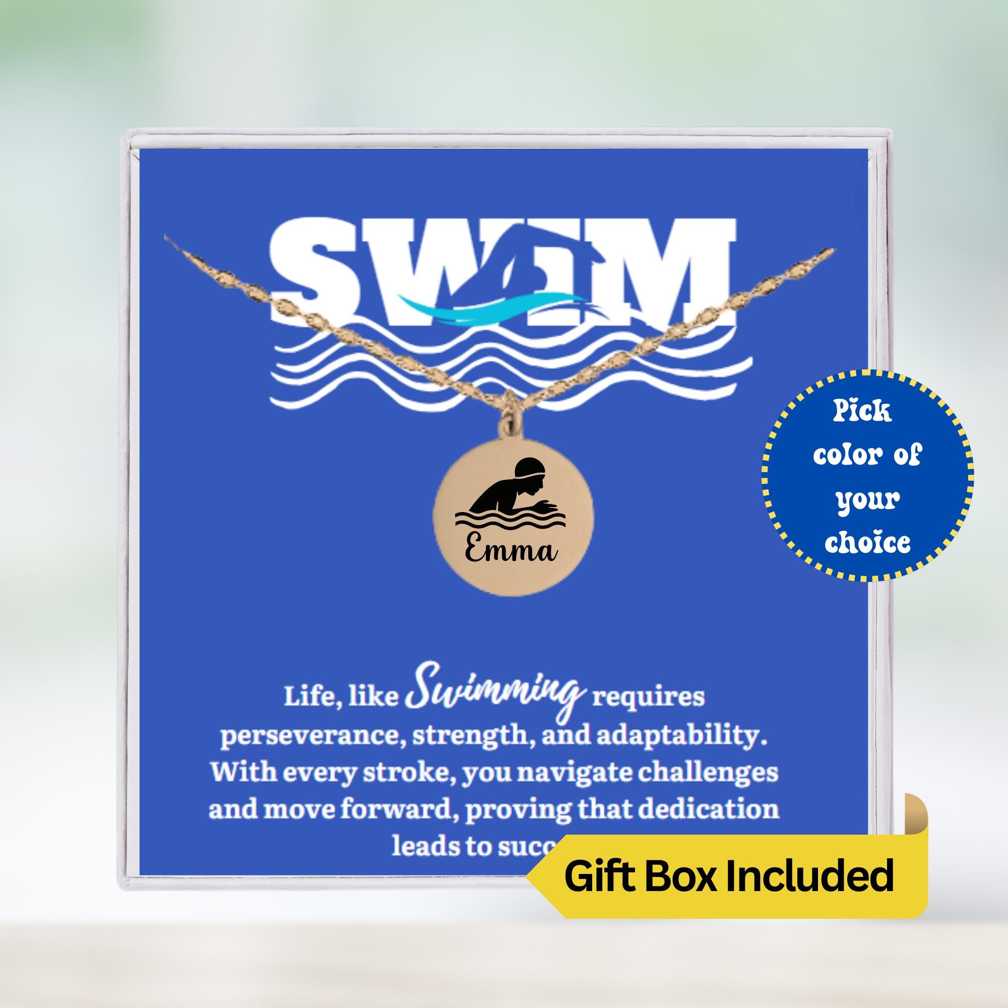 Breast Stroke Necklace, Personalized Swimmer Necklace Gift for Swim ...
