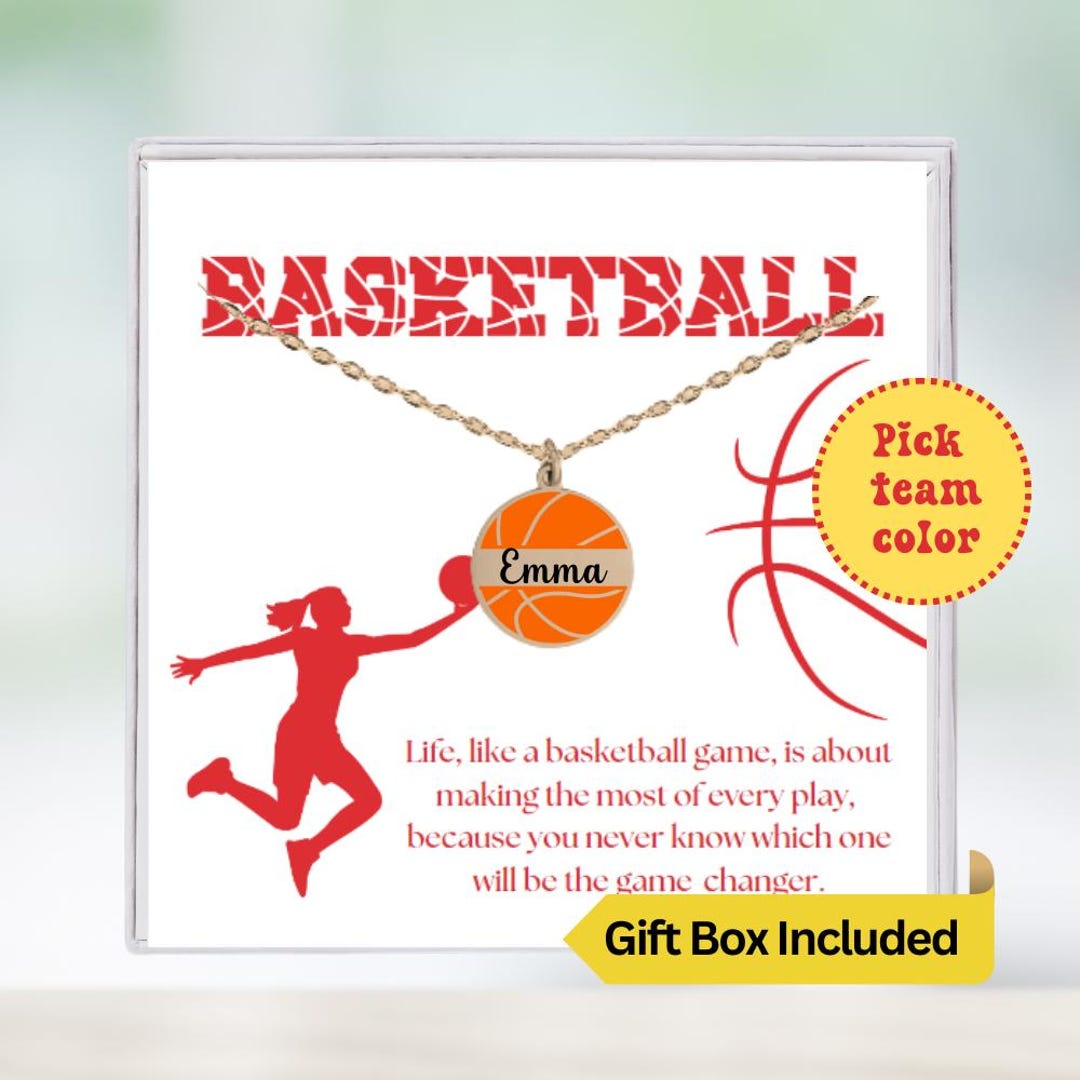 Basketball Necklace, Personalized Girls Basketball Gift, Basketball ...