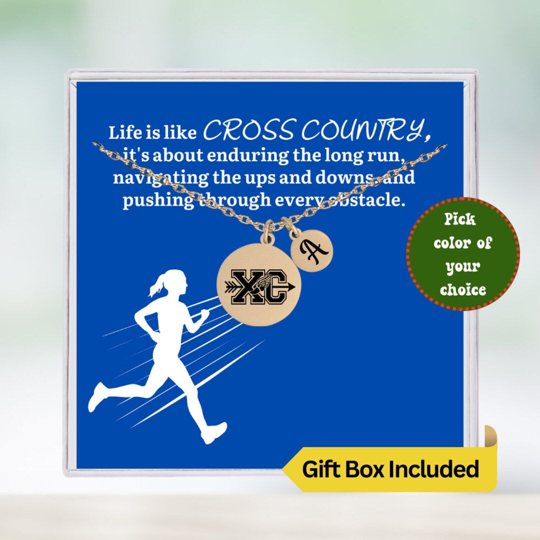 Cross Country Necklace, Personalized Cross Country Gift, Running ...