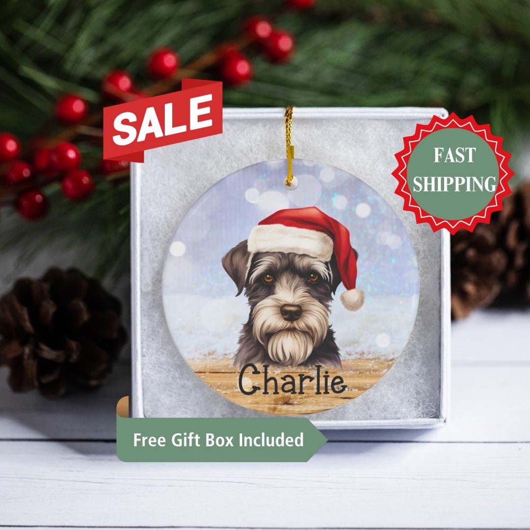 Miniature Schnauzer Gift, Personalized Dog Christmas Ornaments, Custom ...