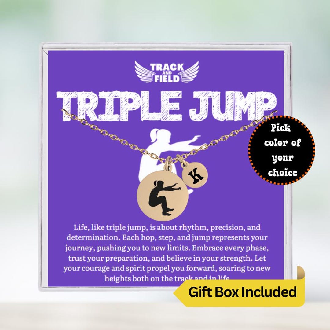 Personalized Triple Jump Track & Field Initial Necklace, Track and ...