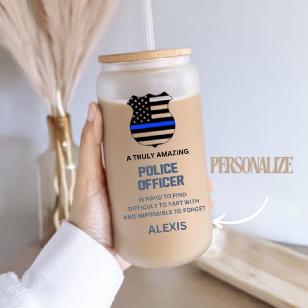 Police Officer 16oz Iced Coffee Cup Personalized Police Officer Gift ...