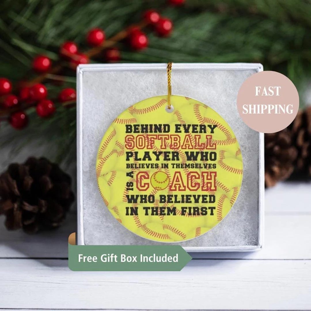 Softball Coach Ornament, Personalized Softball Christmas Gift for ...