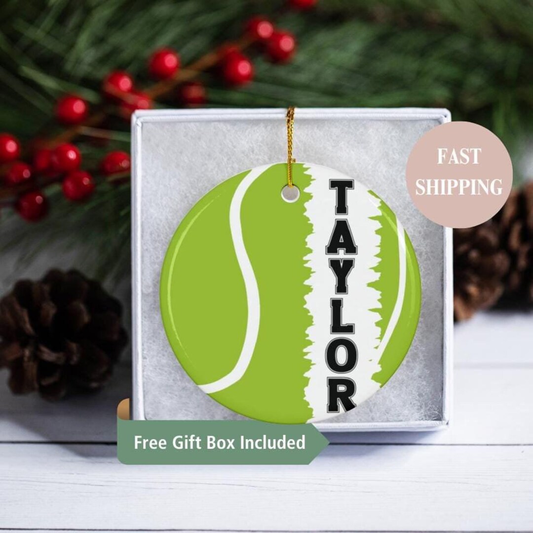 Tennis Ornament With Name Charm. Personalized Tennis Lover Gifts ...