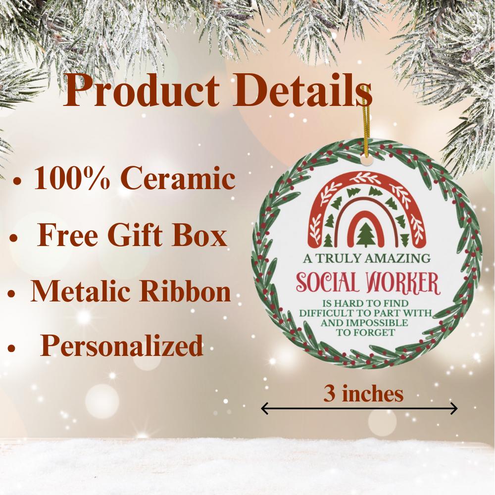 Social Worker Ornament, Personalized Social Worker Ceramic Ornament ...