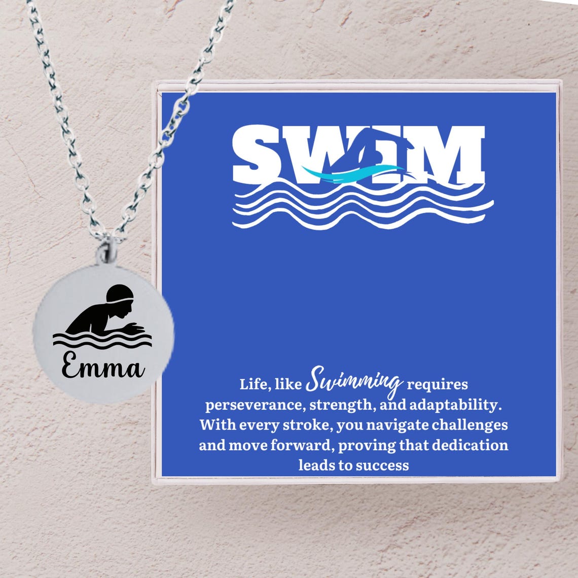 Breast Stroke Necklace, Personalized Swimmer Necklace Gift for Swim ...