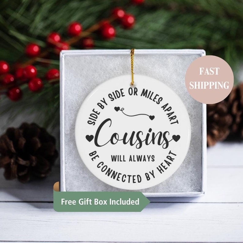 Cousin Ornament, Cousin Christmas Ornament Gifts Cute Simple Minimalist ...