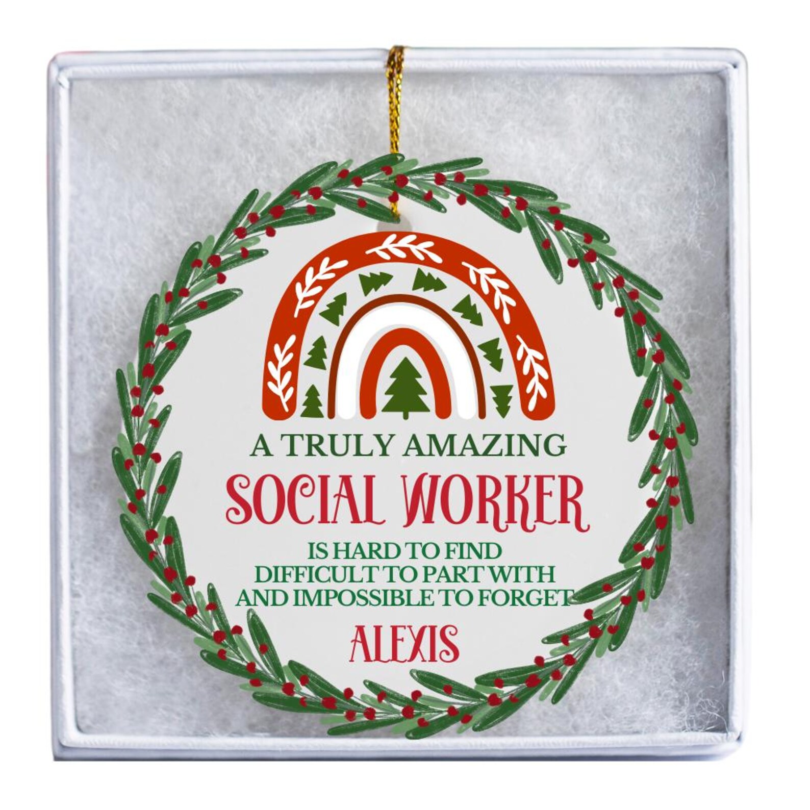 Social Worker Ornament, Personalized Social Worker Ceramic Ornament ...