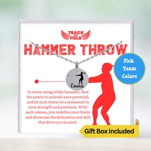 Personalized Hammer Throw Track & Field Name Necklace, Track and Field ...