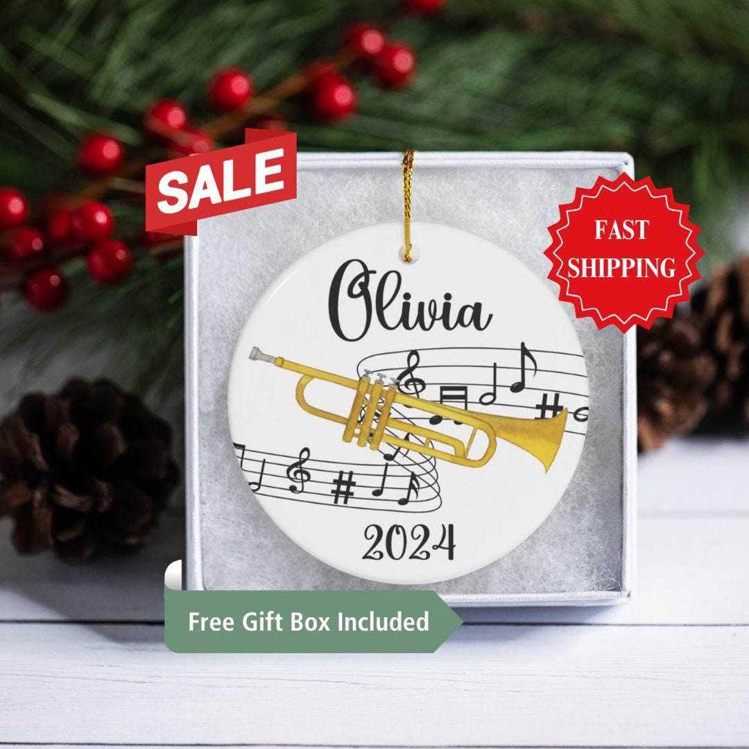 Trumpet Player Ornament, Personalized Trumpet Player Ceramic Ornament ...