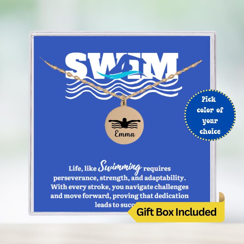 Swimmer Necklace - Etsy