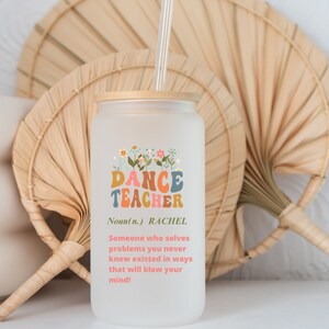 Dance Teacher 16oz Iced Coffee Cup Personalized Dance Teacher Gift ...