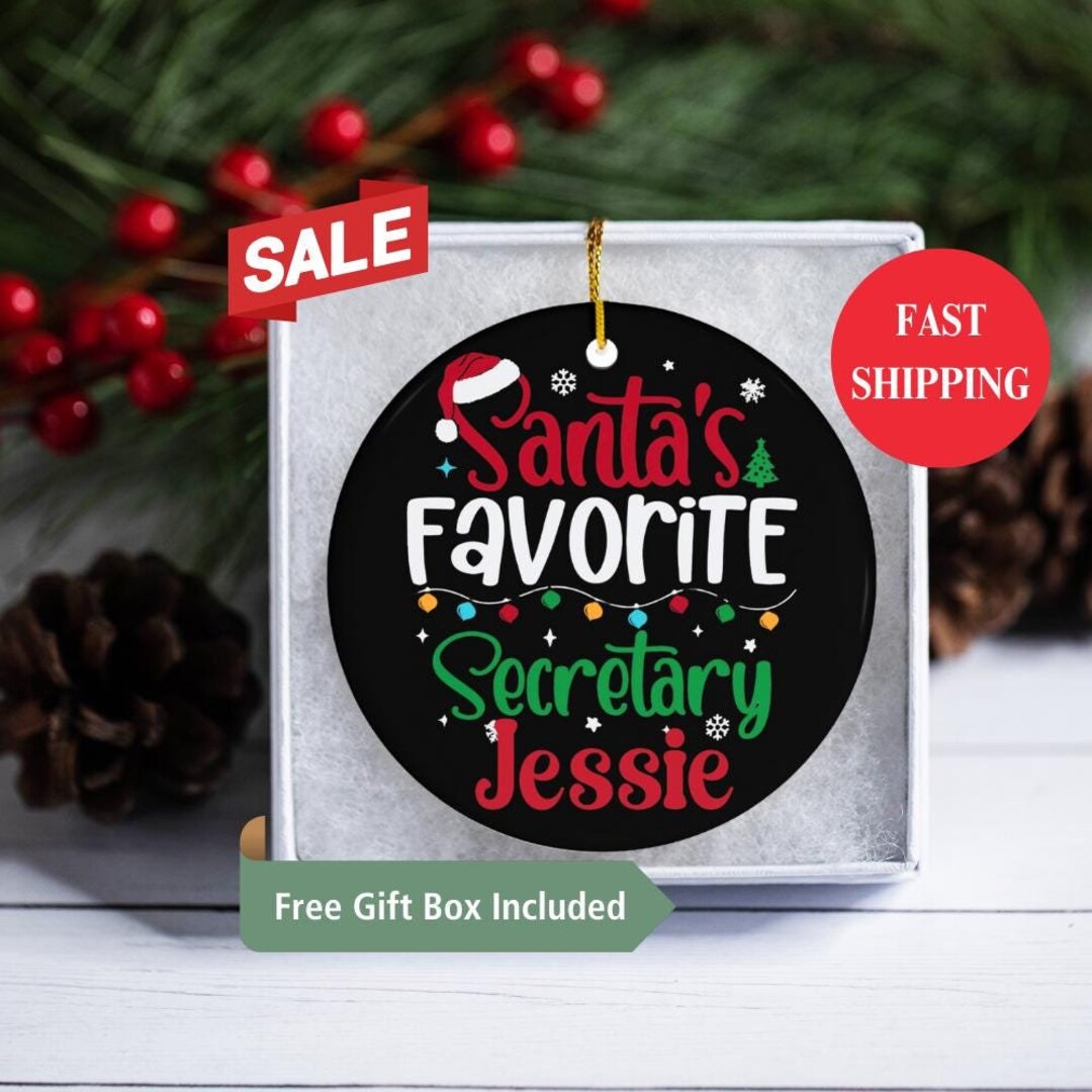 Secretary Gift, Personalized Santa's Favorite Secretary Christmas ...