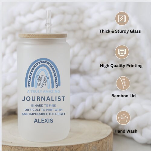 Journalist 16oz Iced Coffee Cup Personalized Journalist Gift, Cold ...