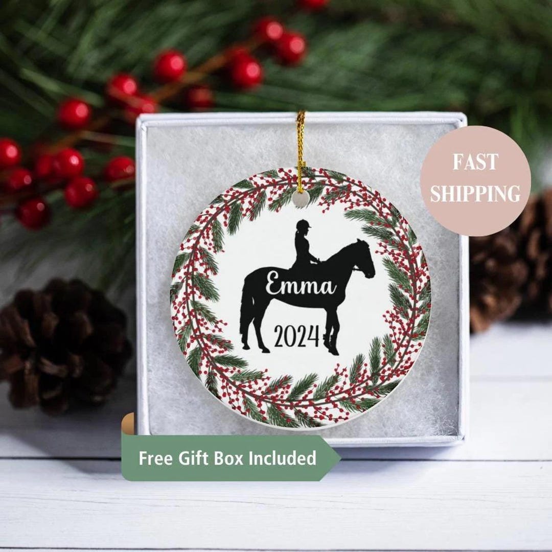 Equestrian Ornament, Personalized Horseback Riding Christmas Tree ...