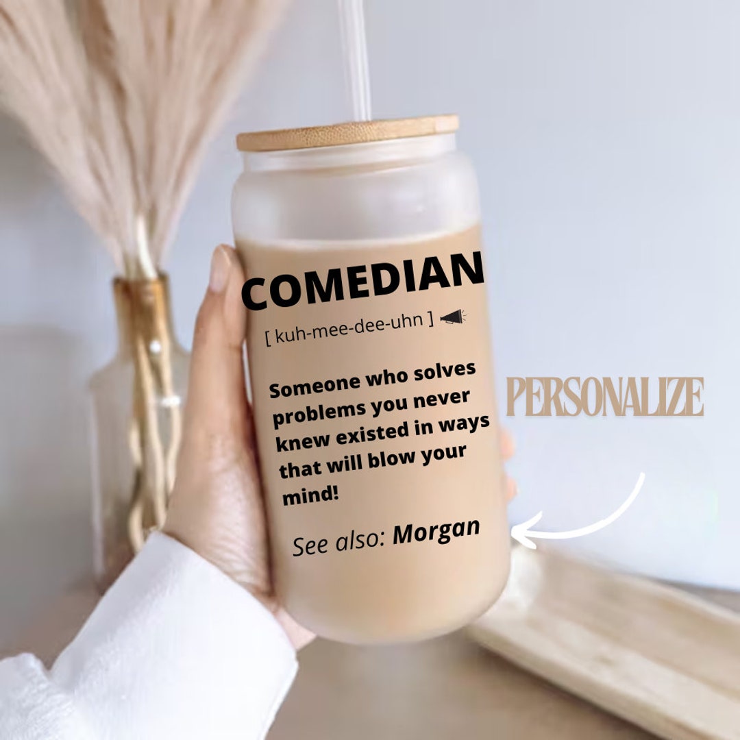 Comedian 16oz Iced Coffee Cup Personalized Comedian Gift, Cold Drink ...