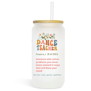 Dance Teacher 16oz Iced Coffee Cup Personalized Dance Teacher Gift ...
