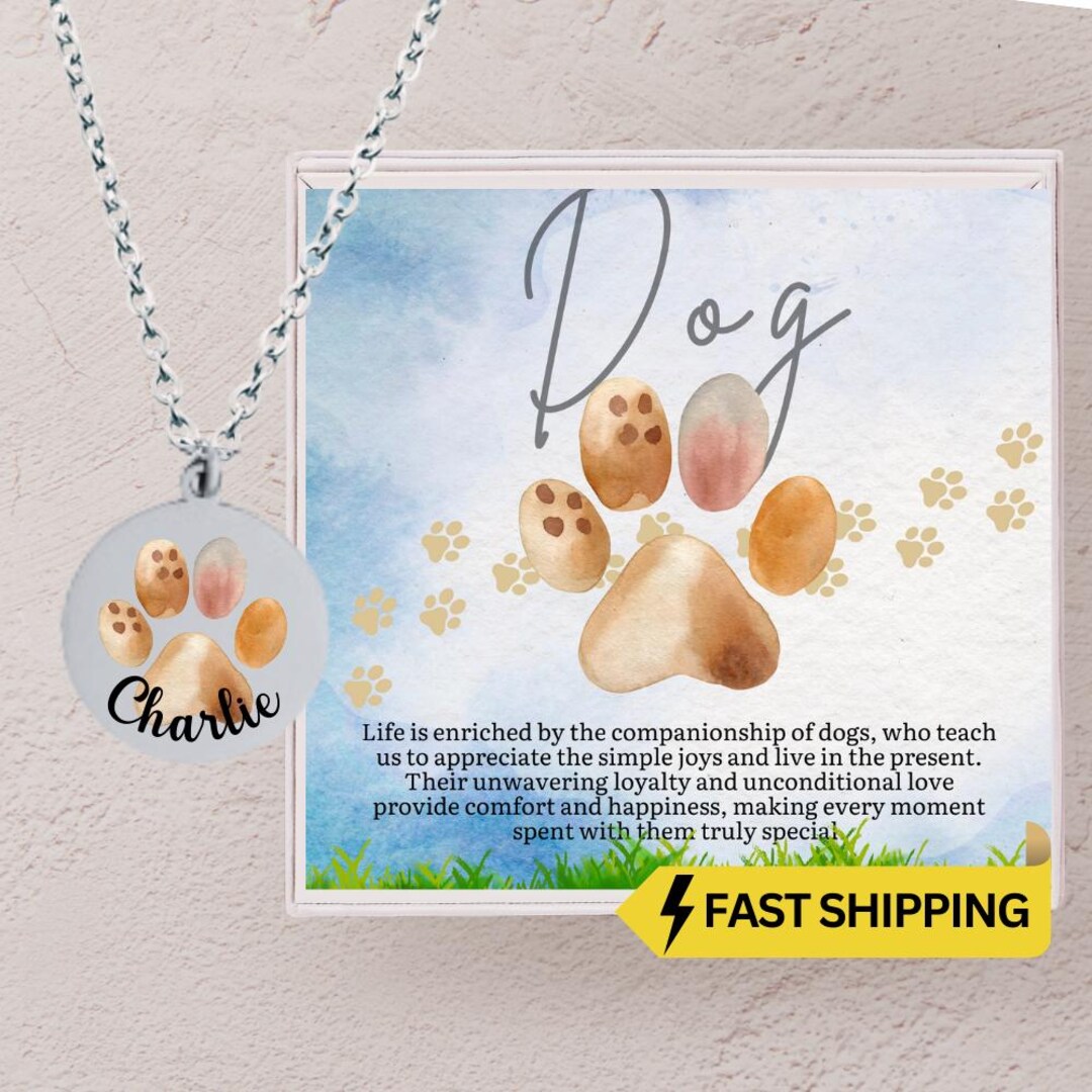 Dog Necklace for Girls, Personalized Dog Pendant With Inspirational ...
