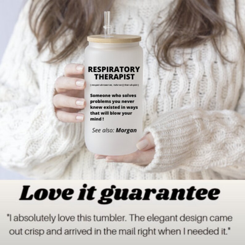 Respiratory Therapist 16oz Iced Coffee Cup Personalized Respiratory ...