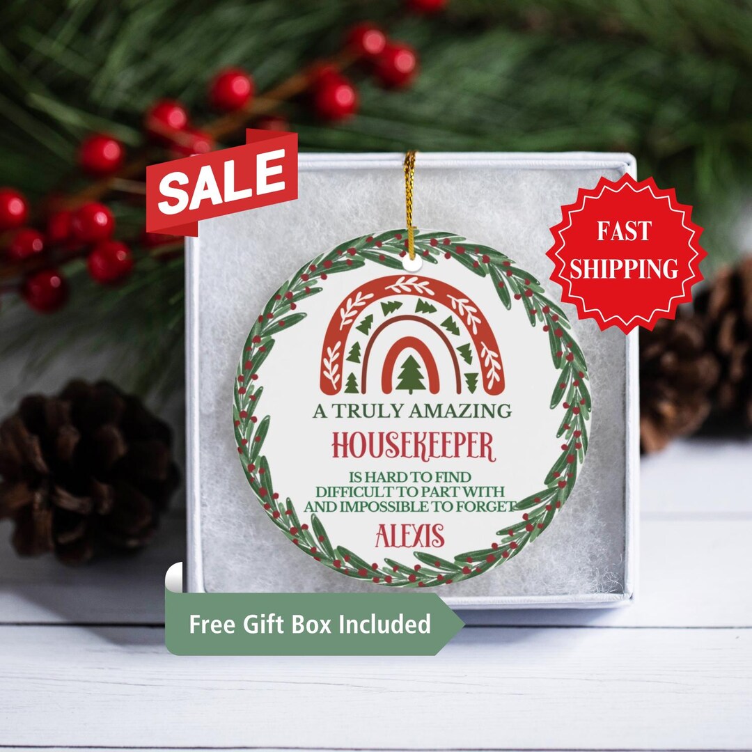 Housekeeper Ornament, Personalized Housekeeper Ceramic Ornament Gifts ...