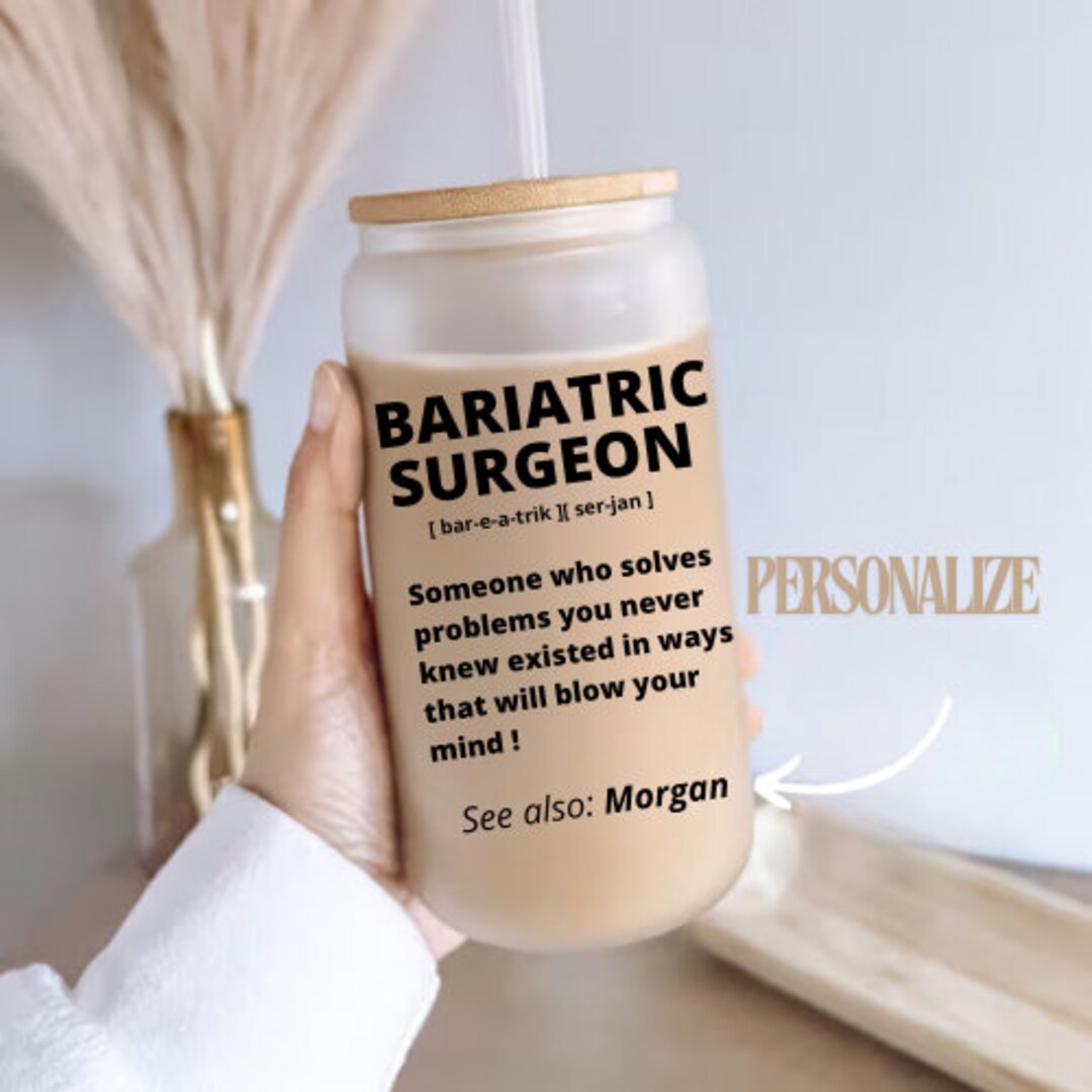 Bariatric Surgeon 16oz Iced Coffee Cup Personalized Bariatric Surgeon ...